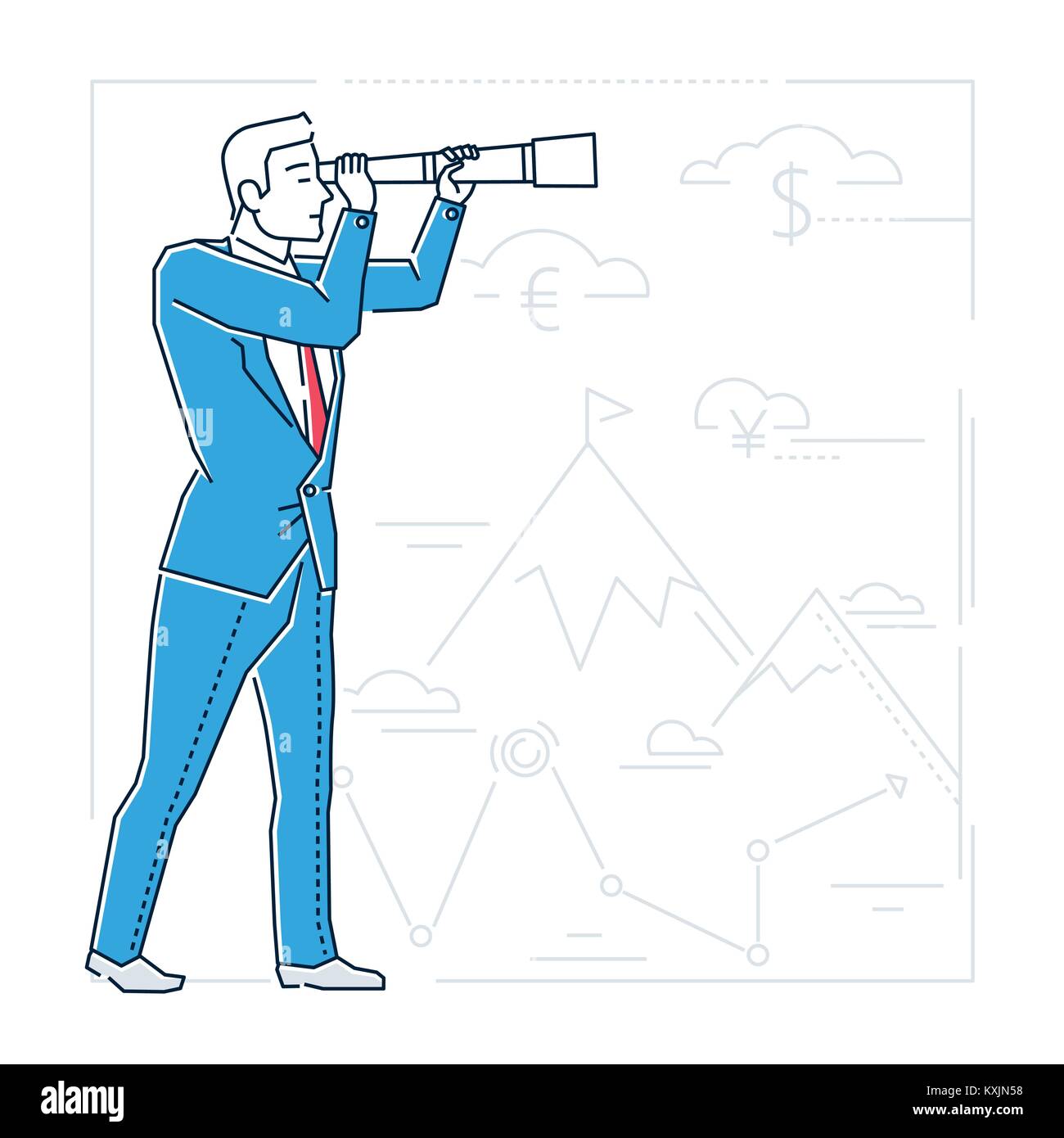 Future planning - line design style isolated illustration Stock Vector ...