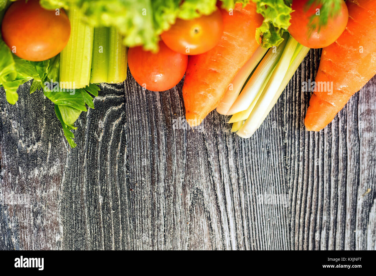 Healthy diet of edible greens and vegetables Stock Photo - Alamy