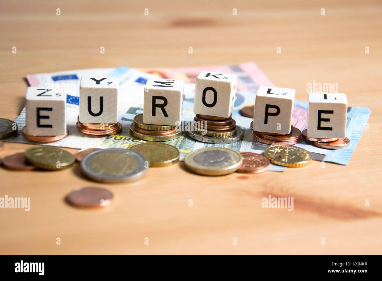 europe word written on wood cube Stock Photo - Alamy