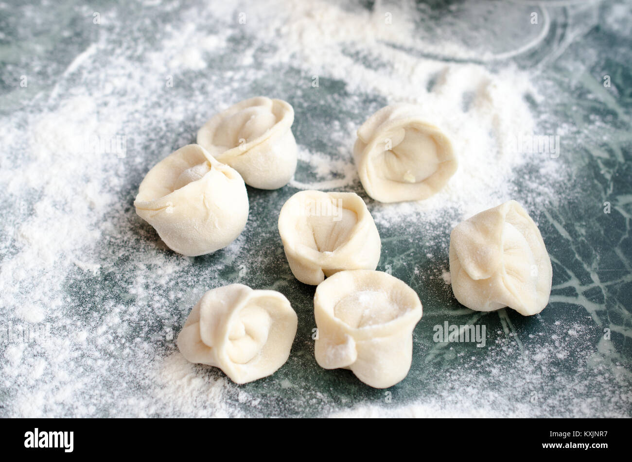 The process of making delicious home-made dumplings with meat Stock ...