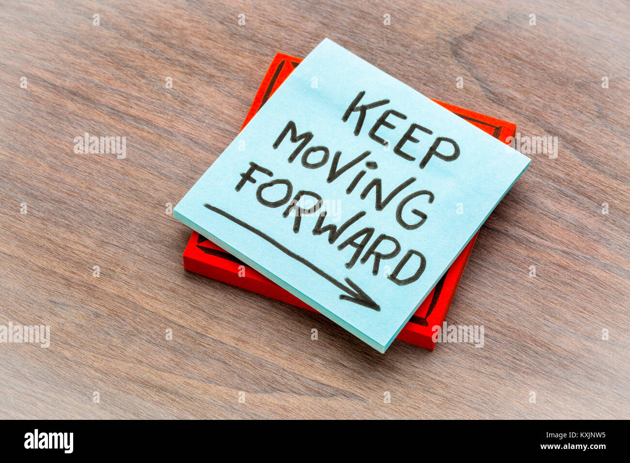 keep moving forward reminder - handwriting on a sticky note Stock Photo ...