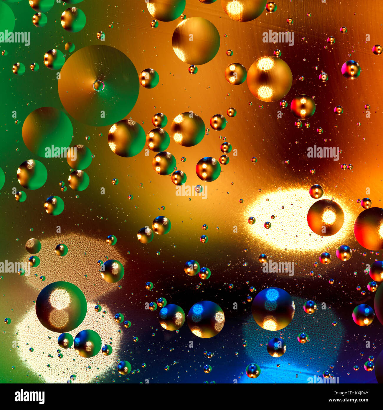 Colorful artificial background with bubbles. Artificial lighting ...