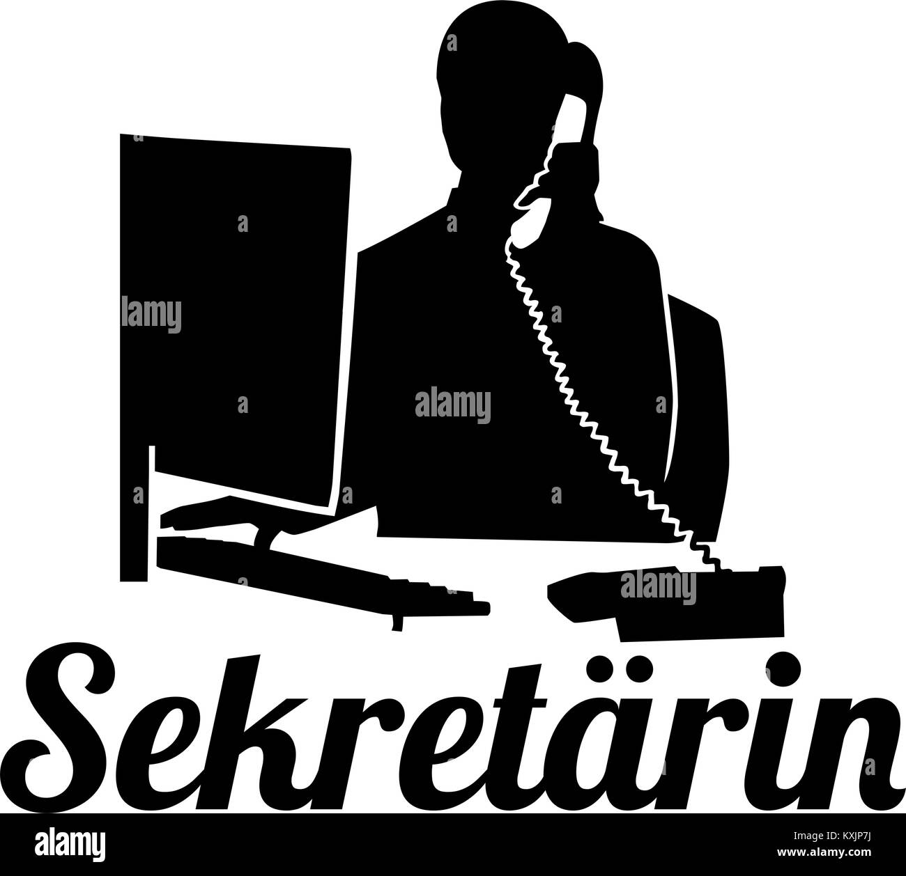 Secretary silhouette job title german Stock Vector Image & Art - Alamy
