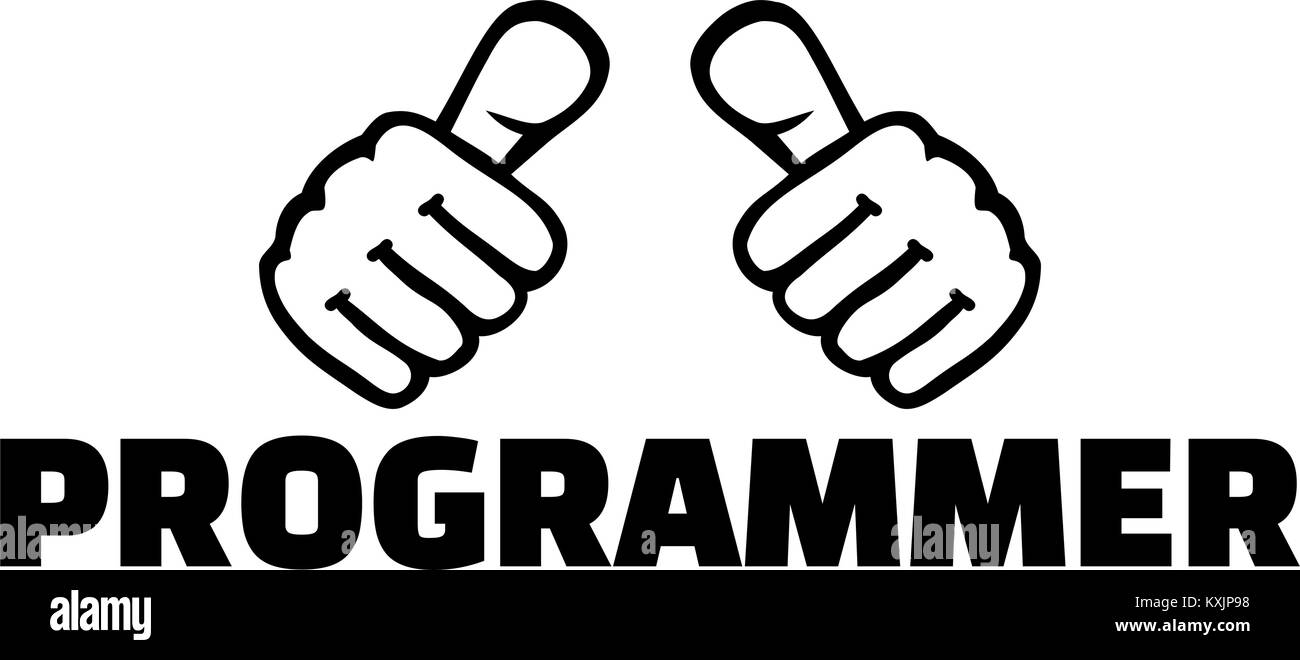Programmer with thumbs Stock Vector Image & Art - Alamy