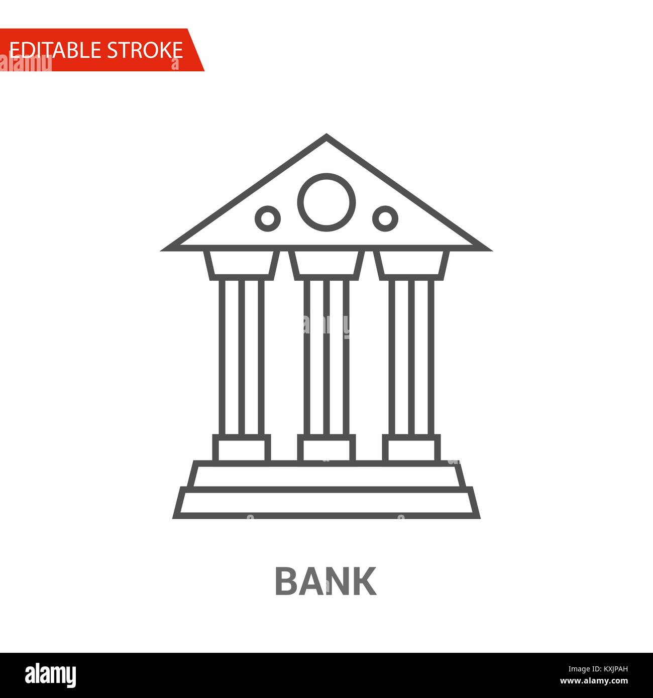 Bank Icon. Thin Line Vector Illustration Stock Vector Image & Art - Alamy