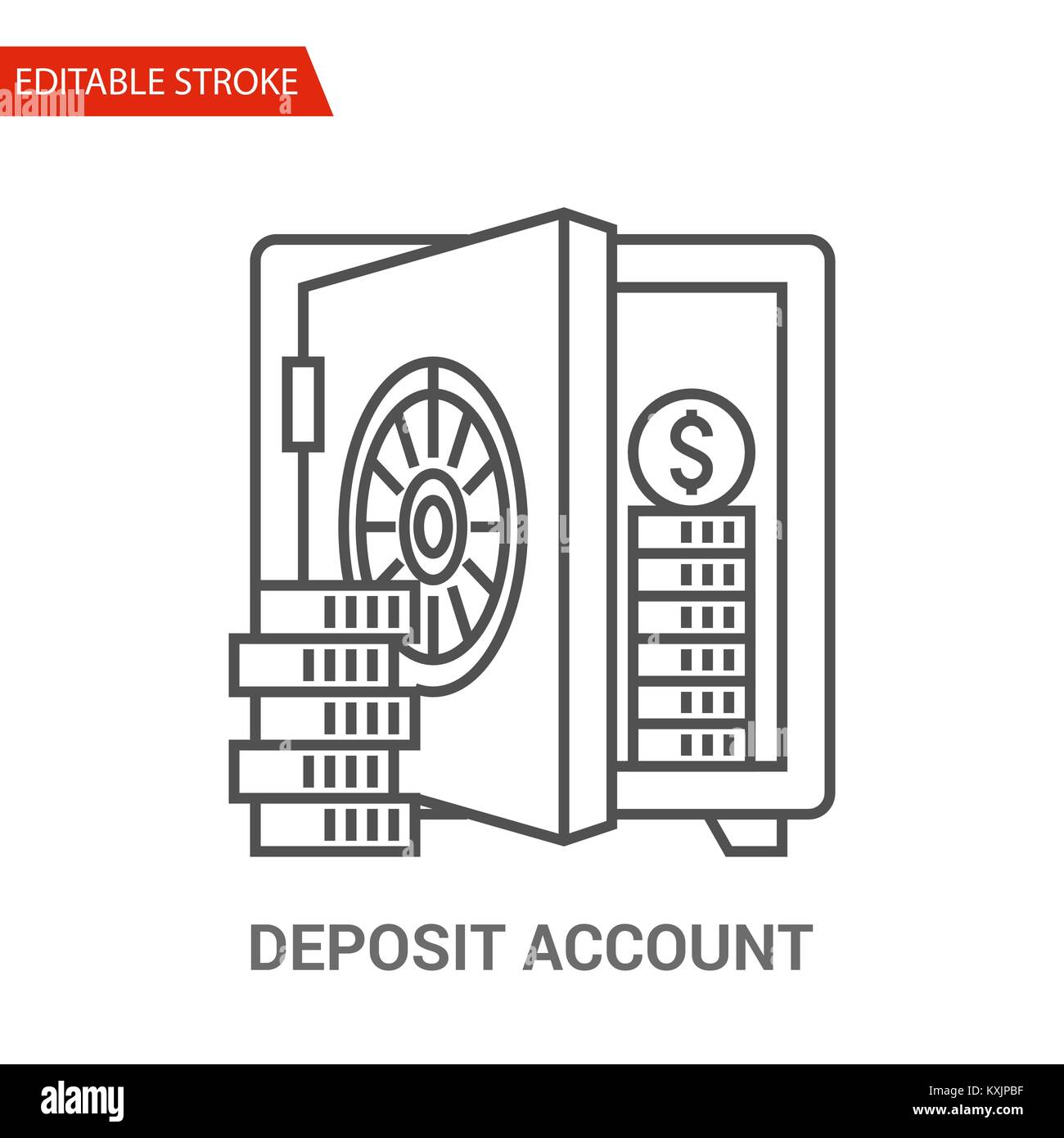 Deposit Account Icon. Thin Line Vector Illustration Stock Vector Image ...