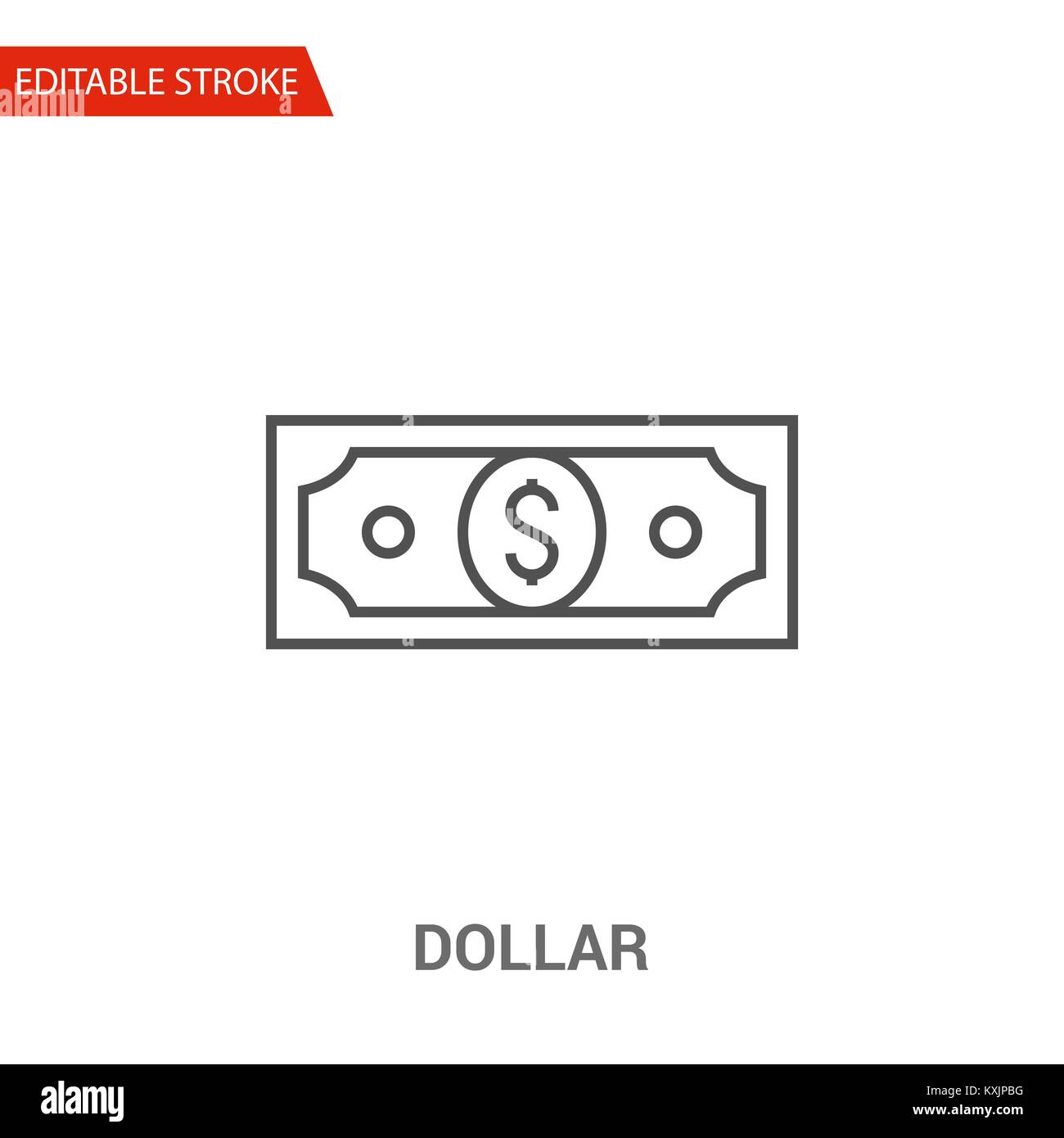 Dollar Check Icon. Thin Line Vector Illustration Stock Vector Image ...