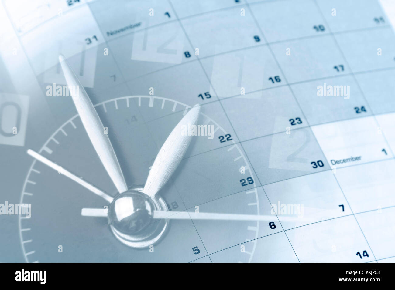Clock face and calendar composite Stock Photo - Alamy