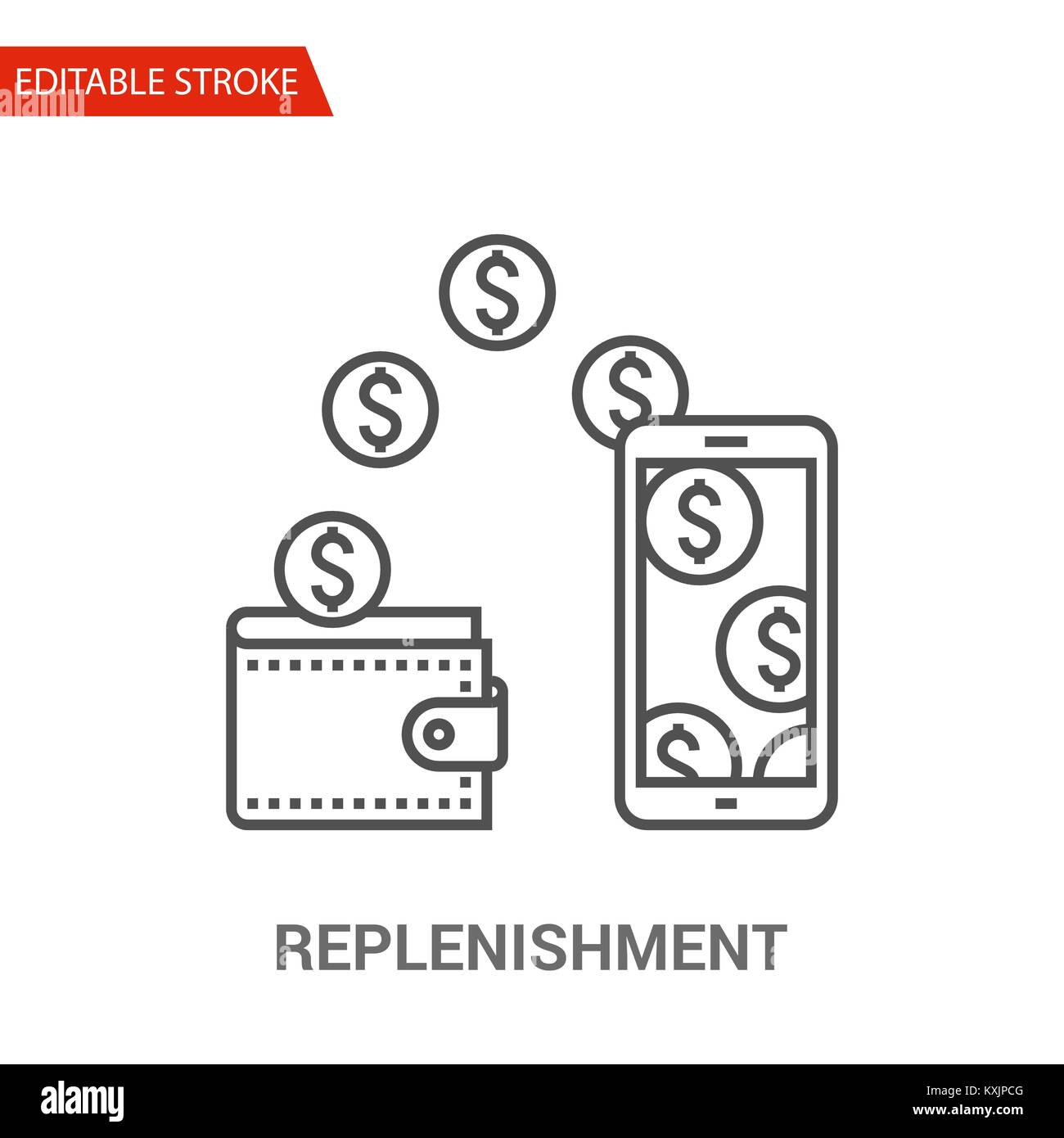 Replenishment Icon. Thin Line Vector Illustration Stock Vector Image ...