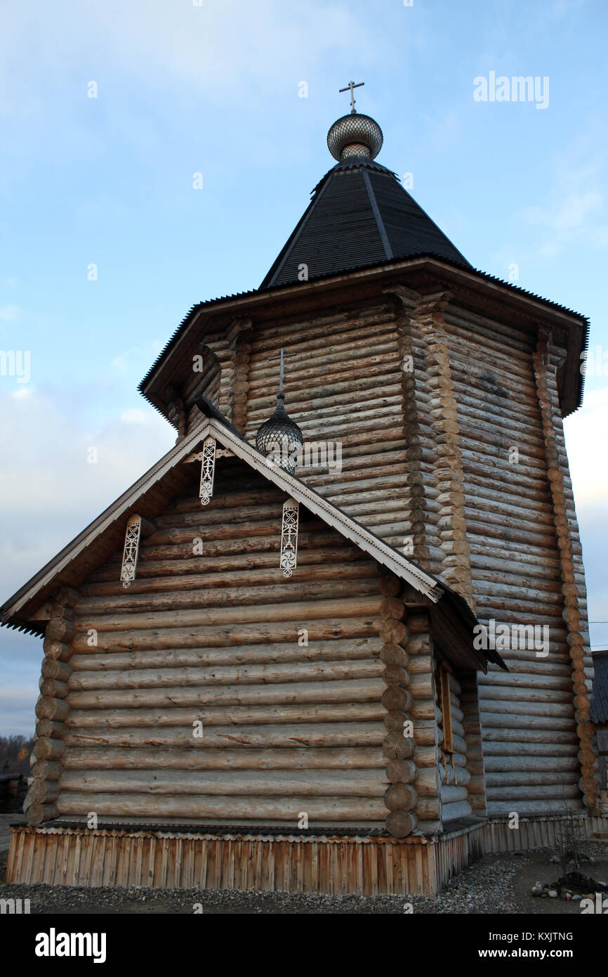 New wooden monastery buildings in Murmansk, Russia Stock Photo - Alamy