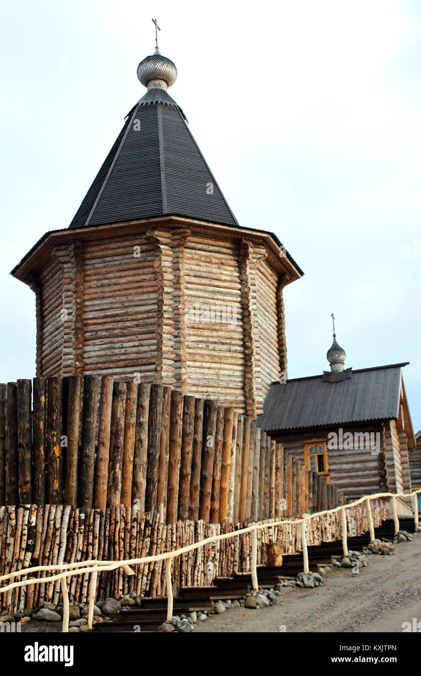 New wooden monastery buildings in Murmansk, Russia Stock Photo - Alamy