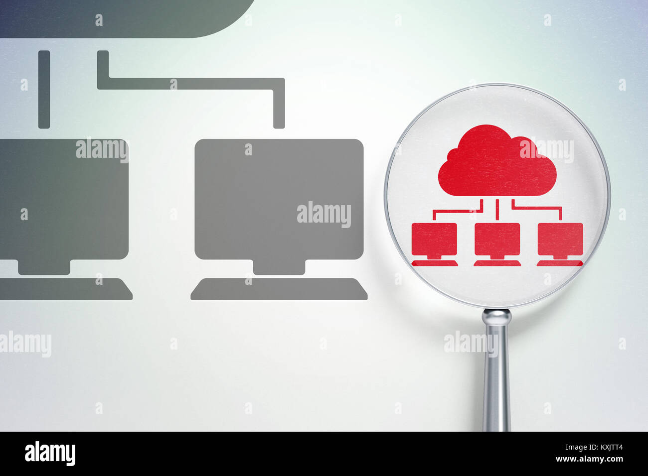 Cloud computing concept: Cloud Network with optical glass on digital ...