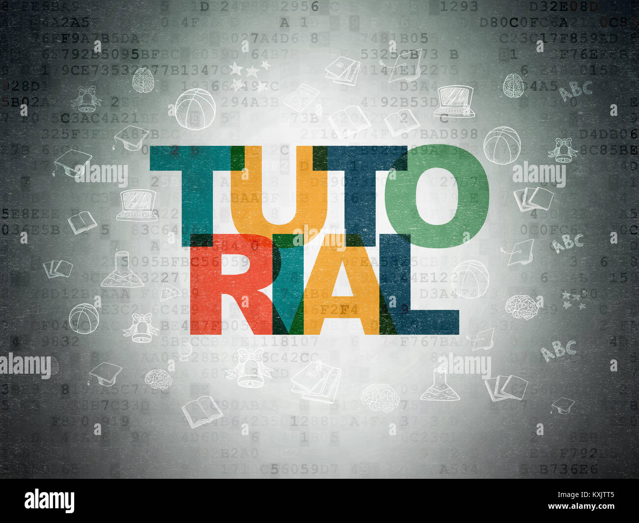 Studying concept: Tutorial on Digital Data Paper background Stock Photo ...