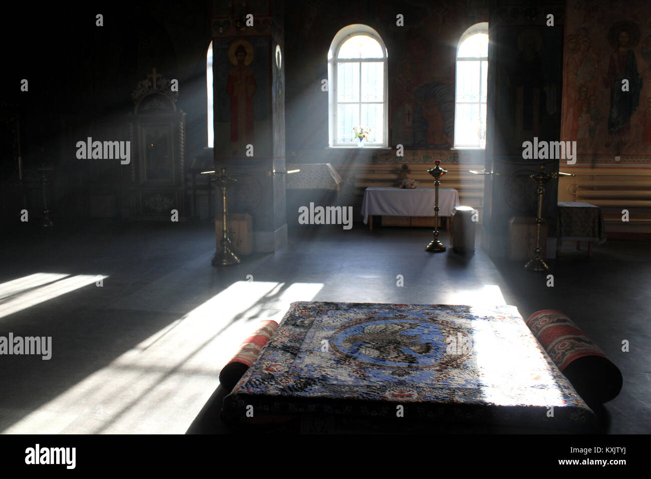 Lights from windows inside russian orthodox church in Murmansk, Russia ...