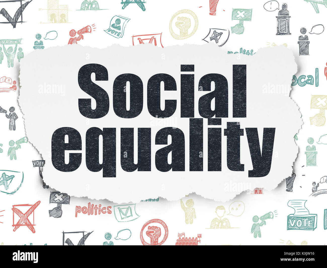 Political concept: Social Equality on Torn Paper background Stock Photo ...