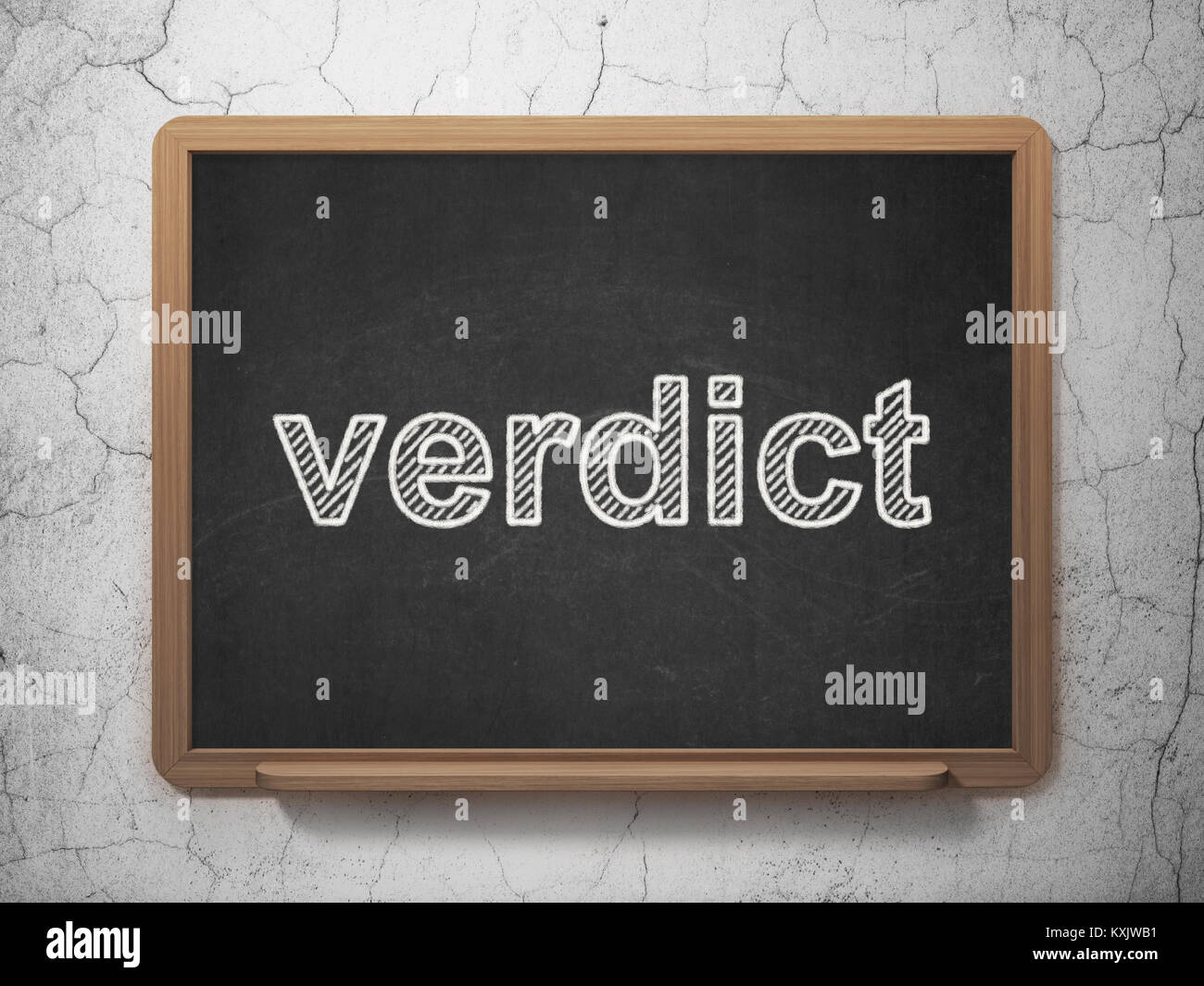 Law concept: Verdict on chalkboard background Stock Photo - Alamy