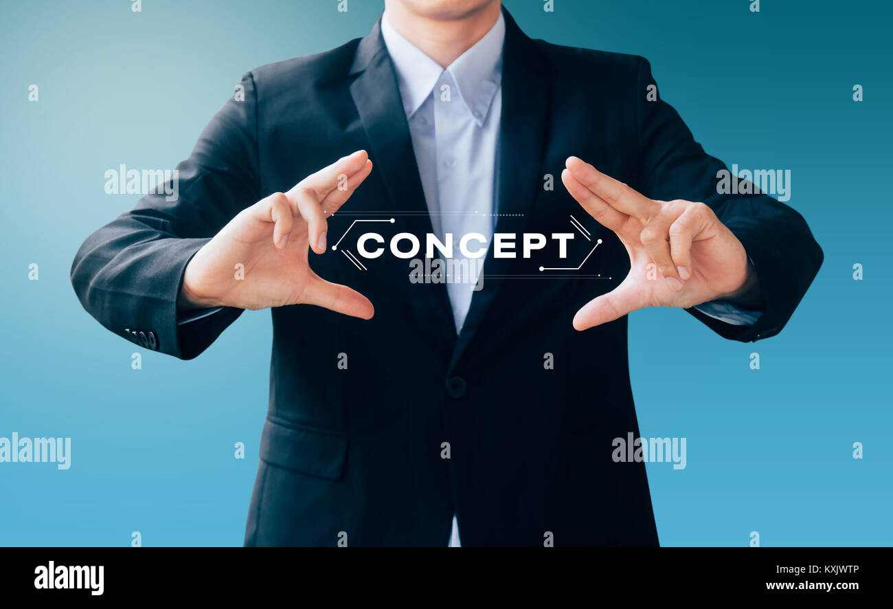 business man hand sign about technology concept, modern digital design ...