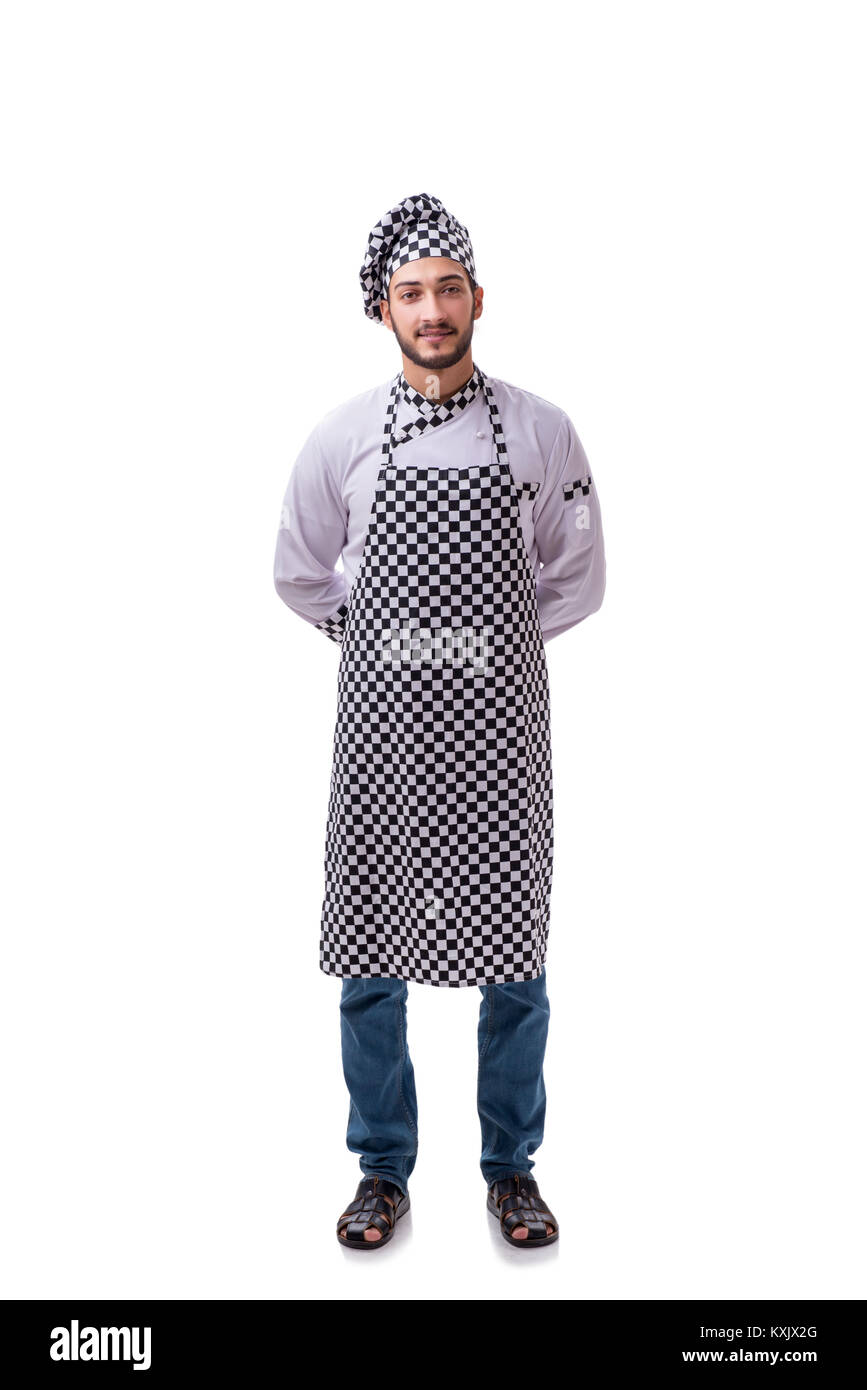 Male cook isolated on the white background Stock Photo - Alamy