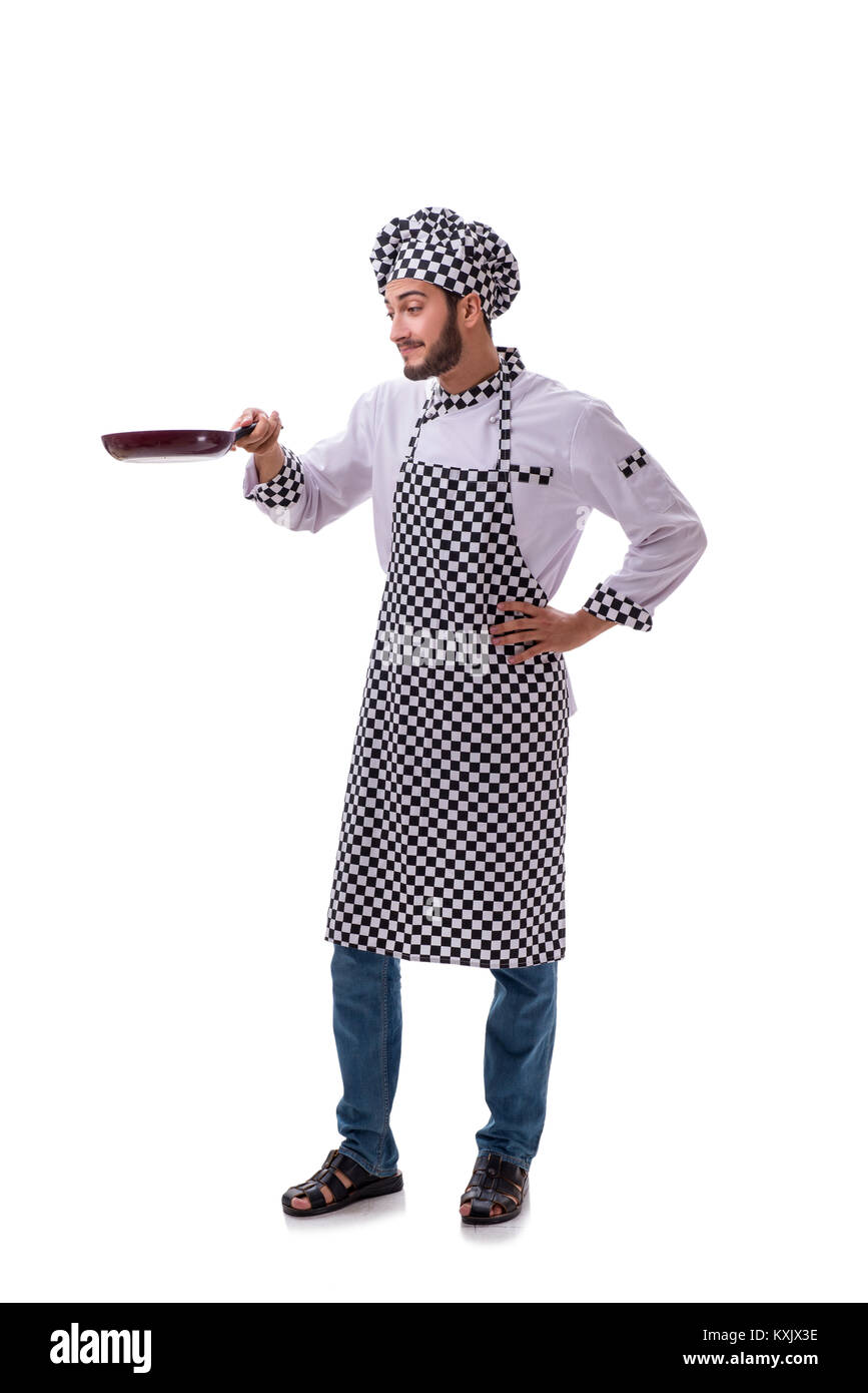 Male cook isolated on the white background Stock Photo - Alamy