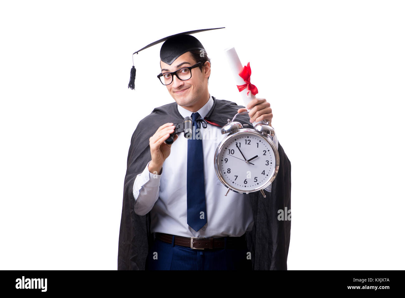 Student graduate isolated on white background Stock Photo - Alamy