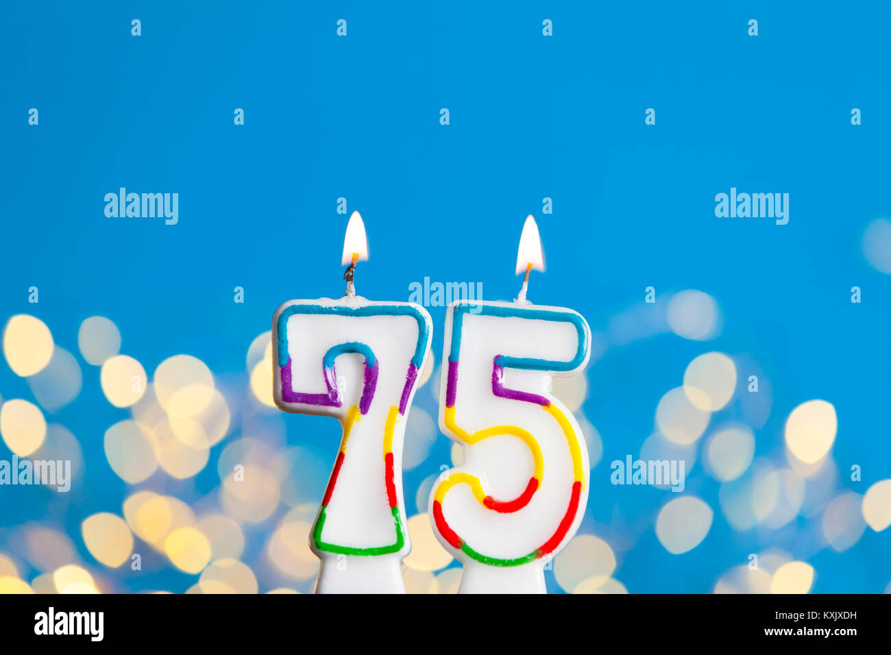 Birthday candle 75th birthday hi-res stock photography and images - Alamy