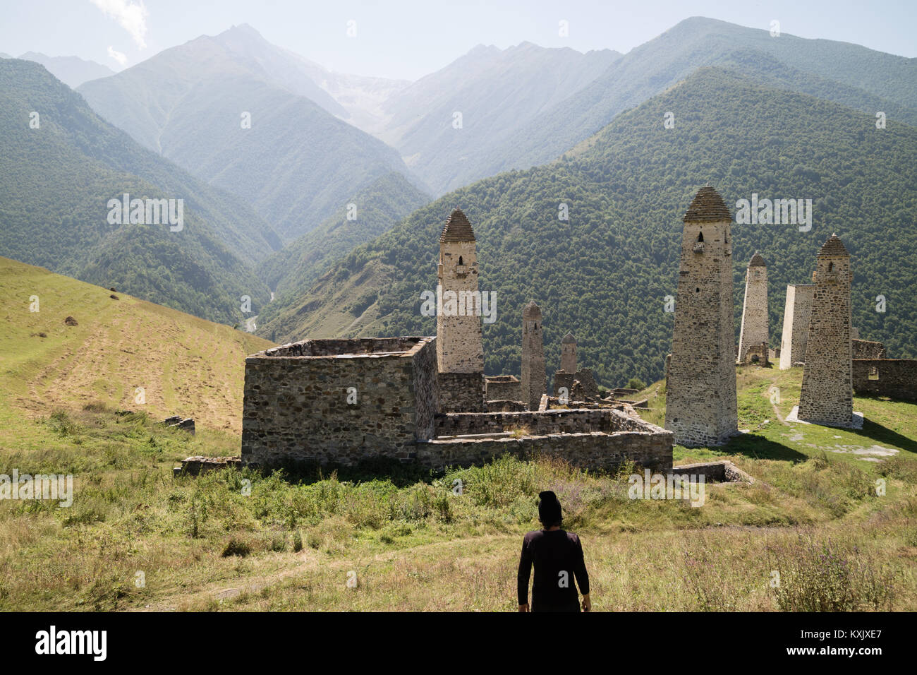 Erzi military medieval towers, Mountains of Ingushetia/Chechnya, North ...