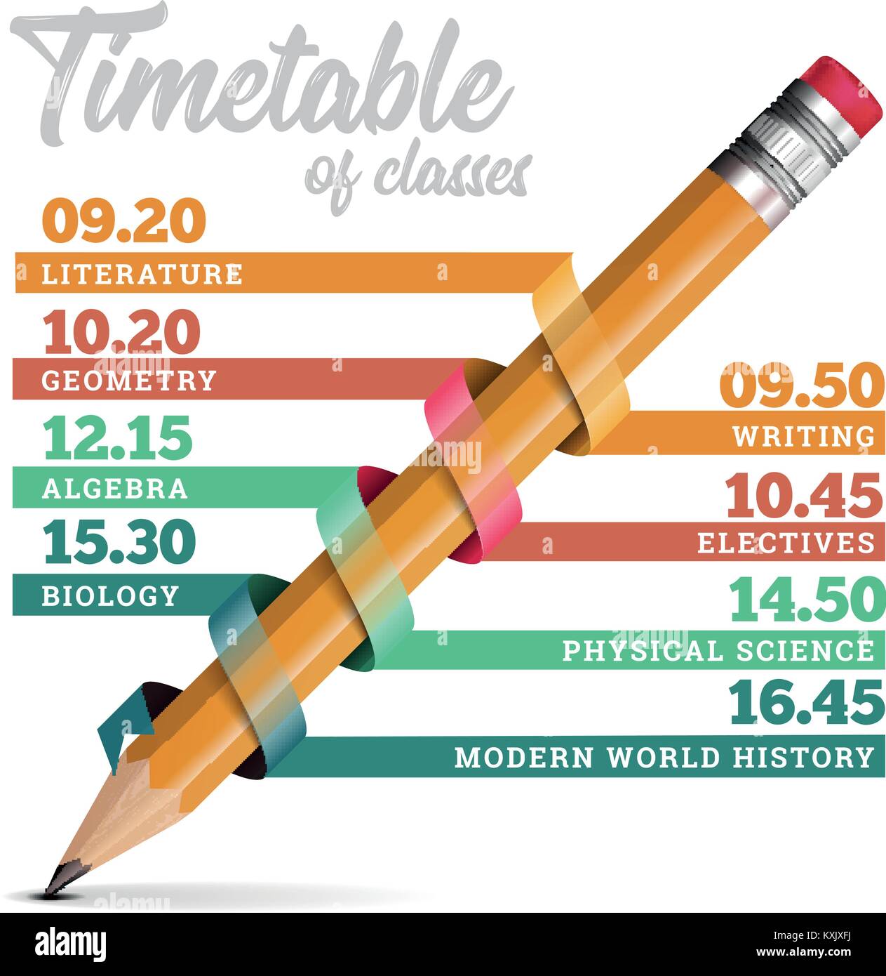 School time table chart hi-res stock photography and images - Alamy