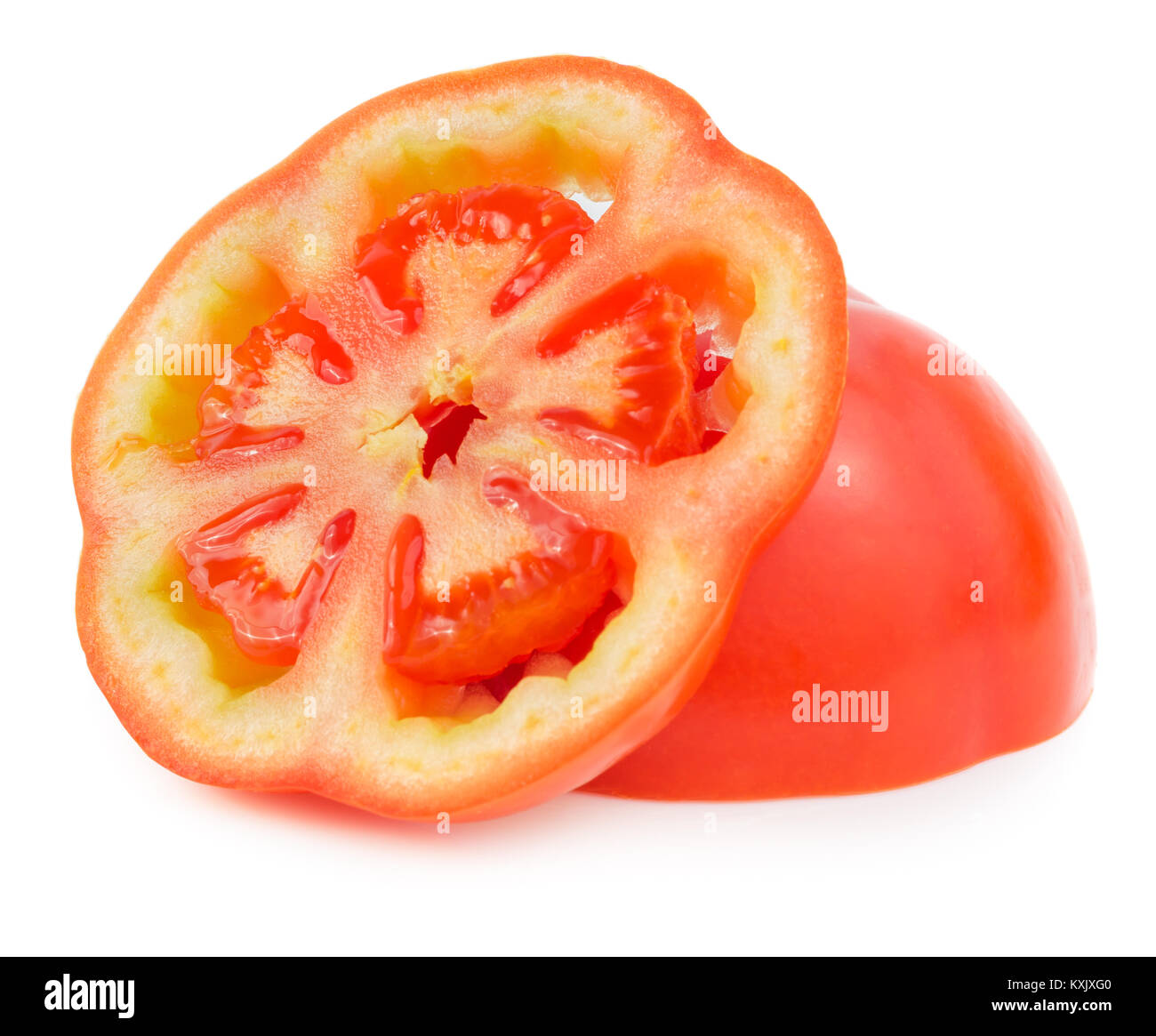 Sliced fresh tomato isolated on white background Stock Photo - Alamy
