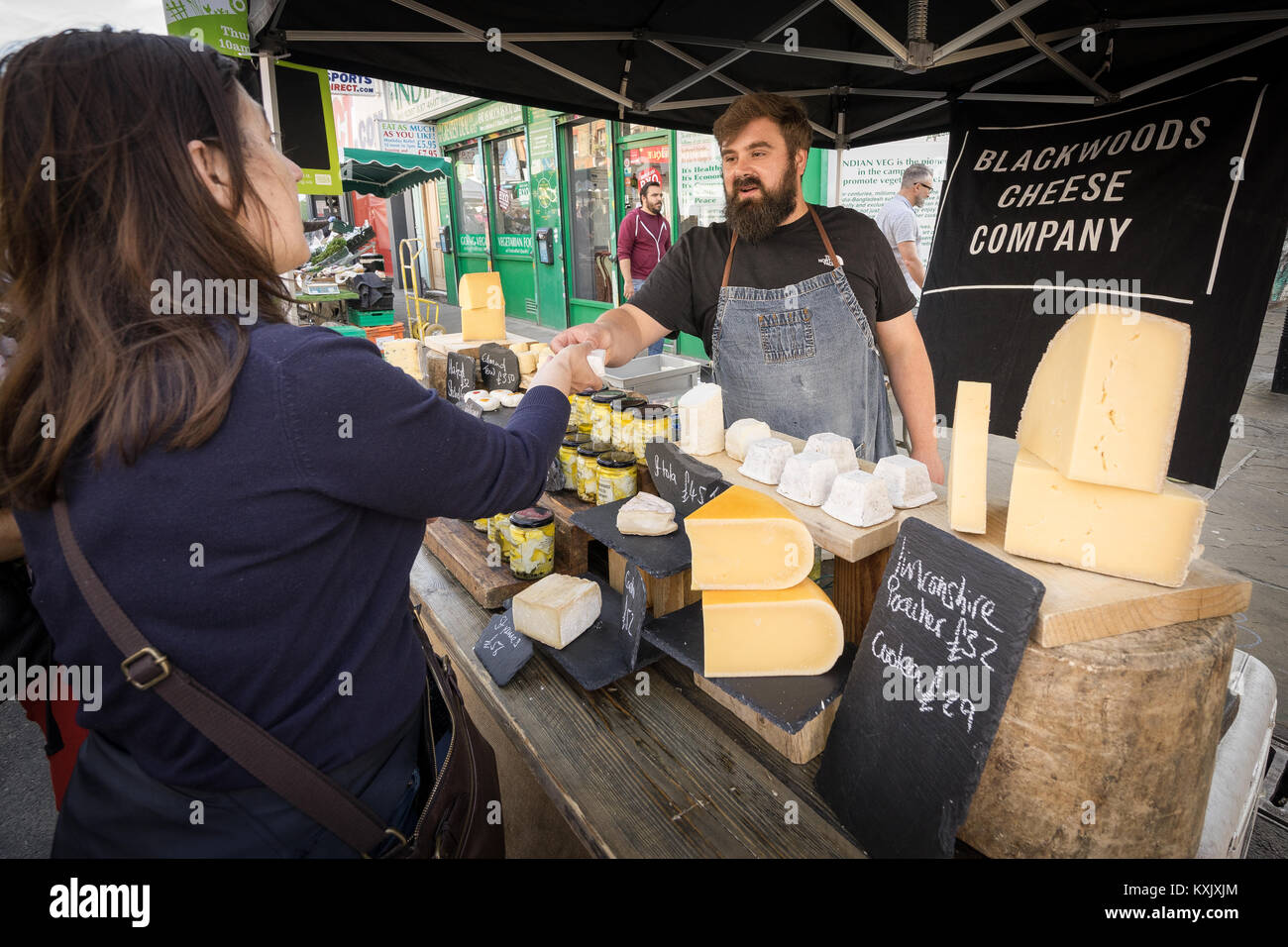 Cheese festival in Chapel Market, Islington, London UK September 2017 ...