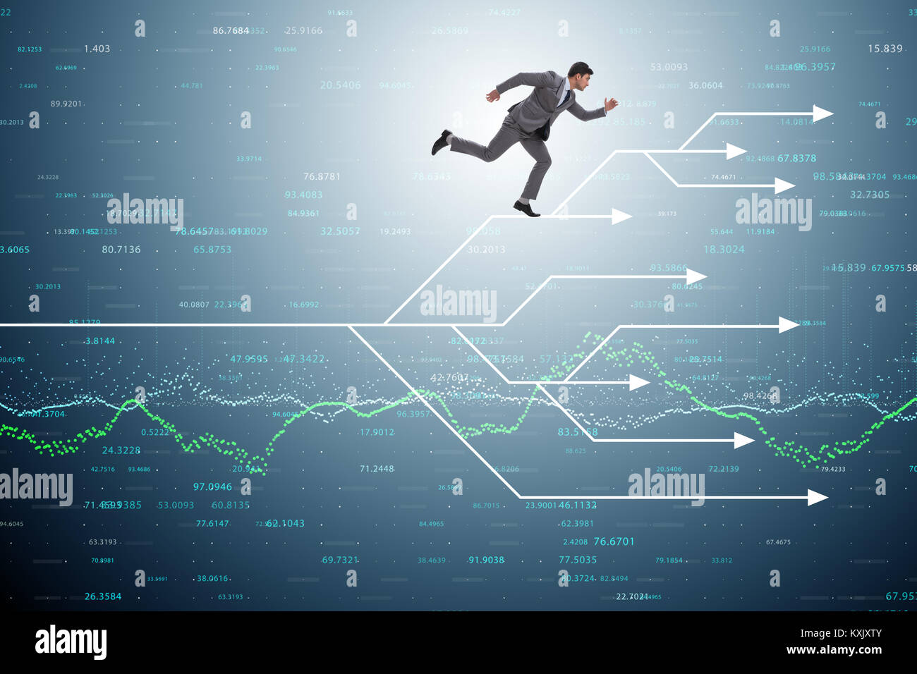 Businessman thinking of different career paths Stock Photo - Alamy