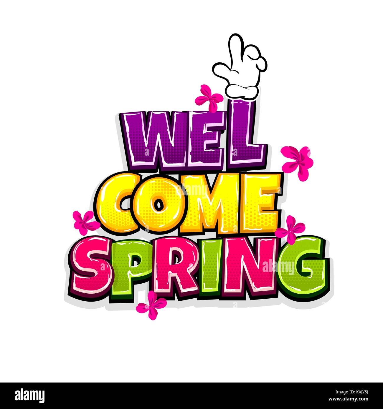 Hello spring Cut Out Stock Images & Pictures - Alamy