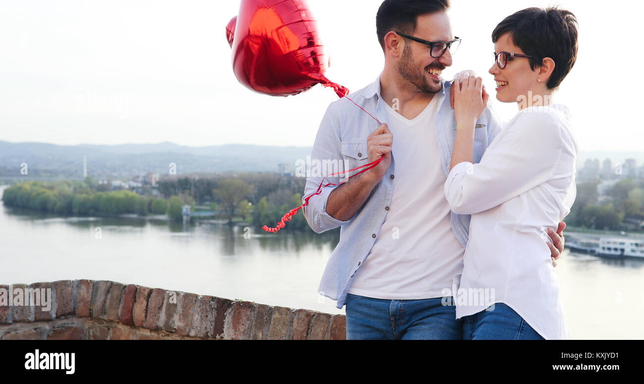 Sentimental couple in love bonding Stock Photo - Alamy