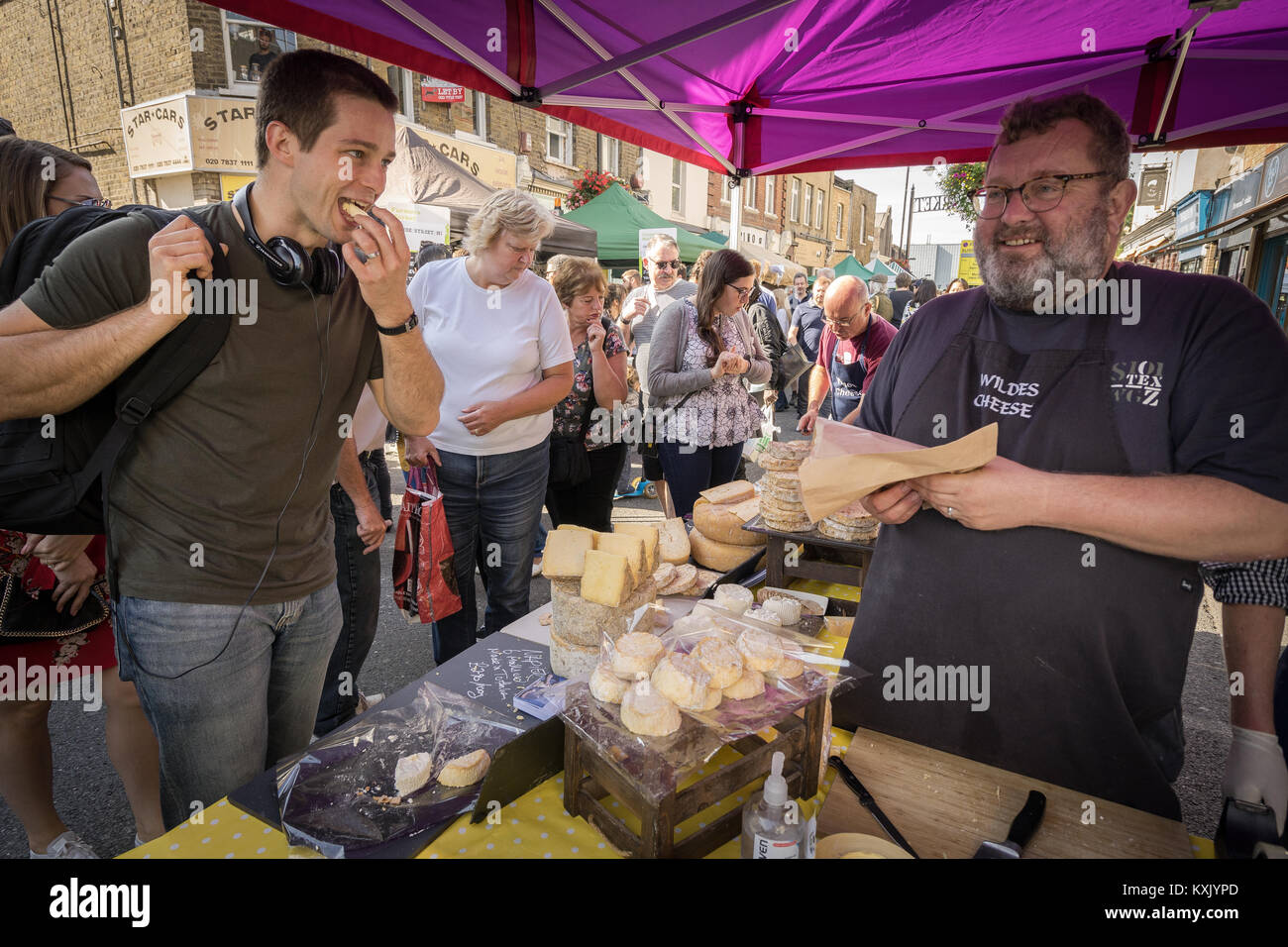 Cheese festival in Chapel Market, Islington, London UK September 2017 ...