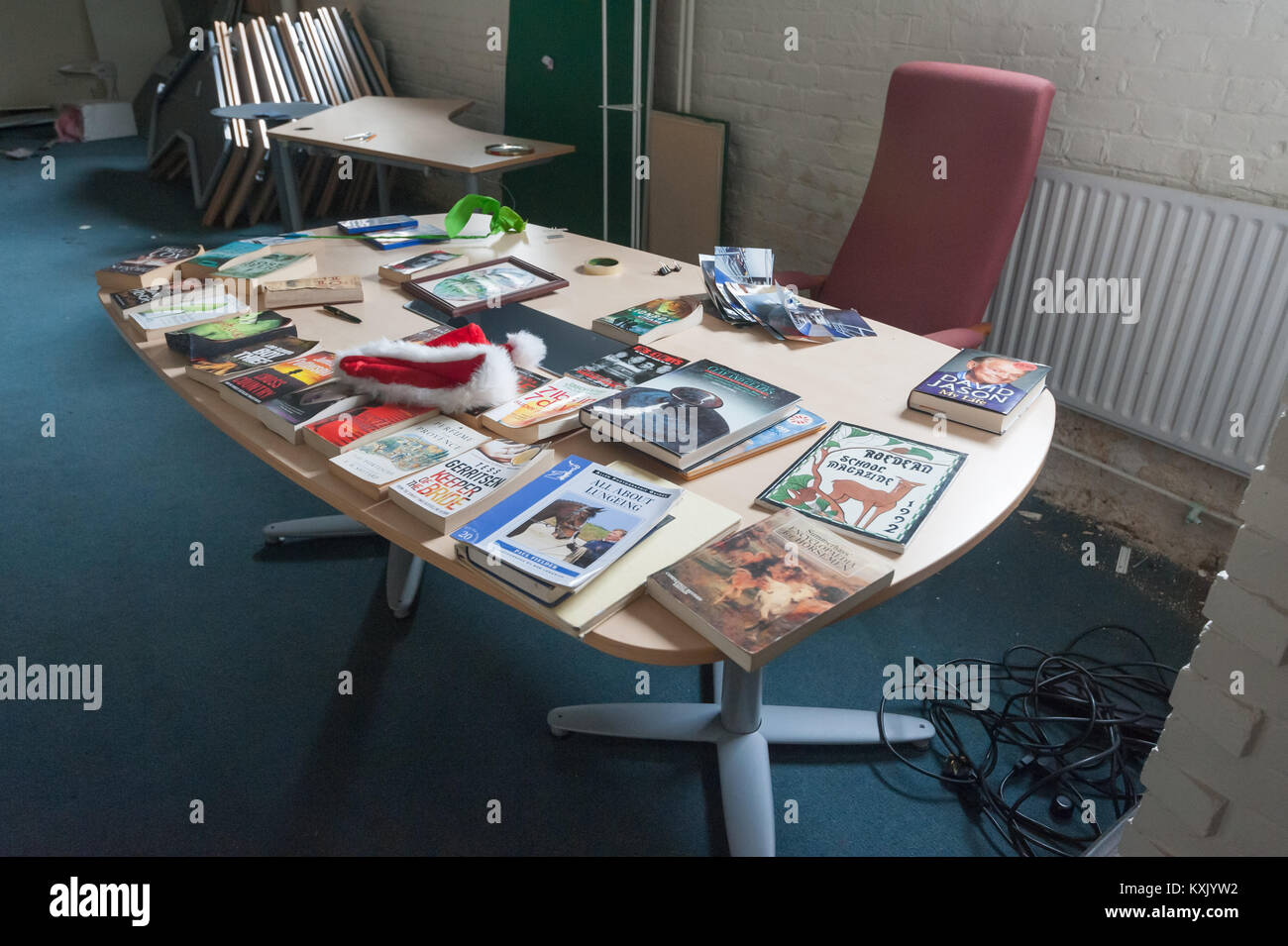 The book swap table in the Staines Oast House centre occupied by Four ...