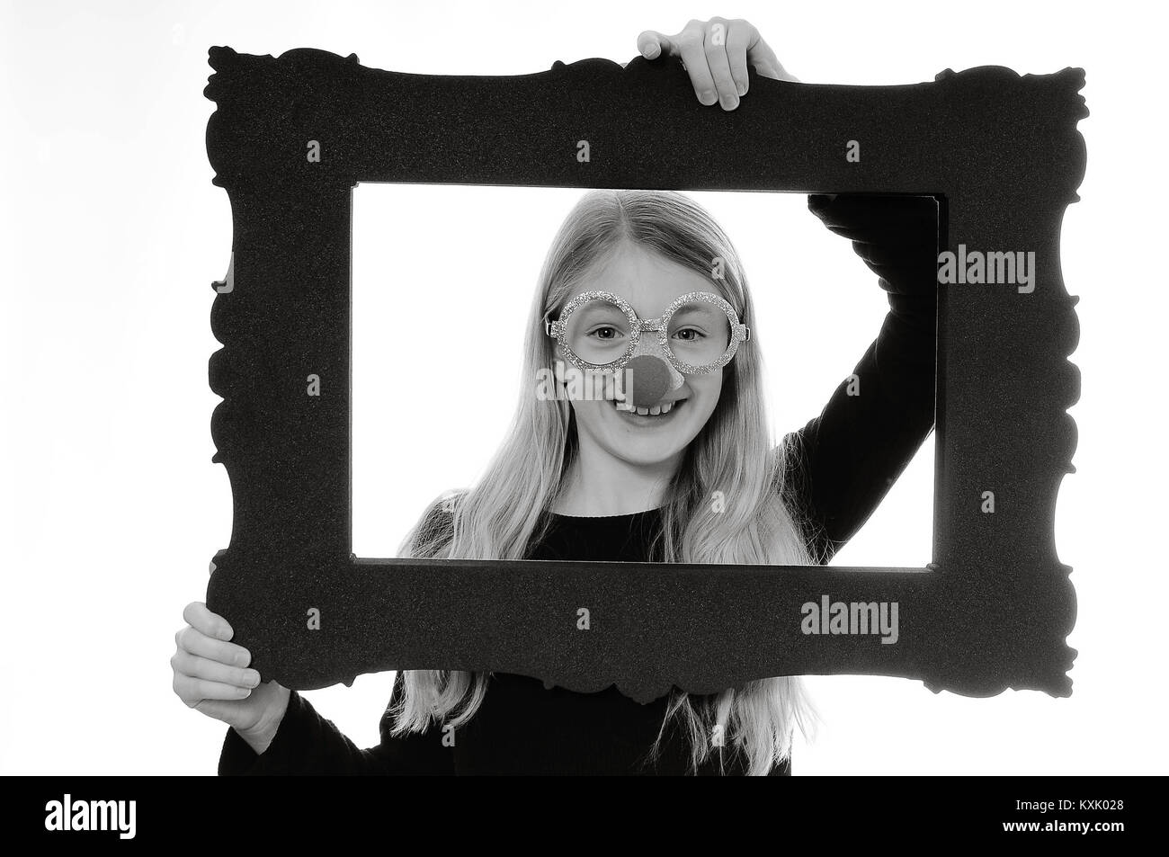 Pretty girl in glasses smiling hi-res stock photography and images - Alamy