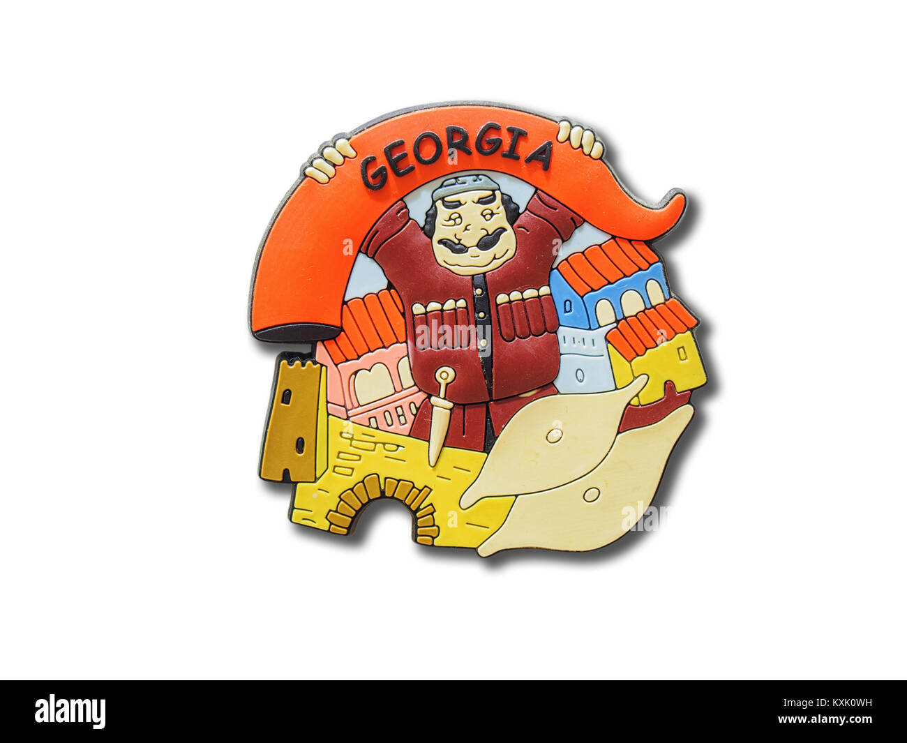 Tbilisi (Georgia) souvenir refrigerator magnet isolated on white ...