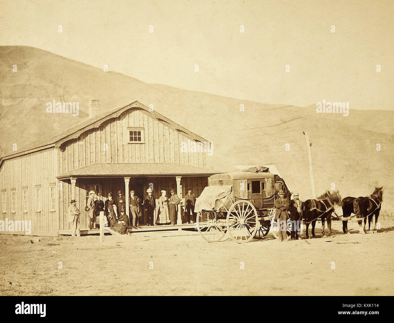 Echo City, Utah Territory Stagecoach And Stop, Ca. 1869 Stock Photo - Alamy