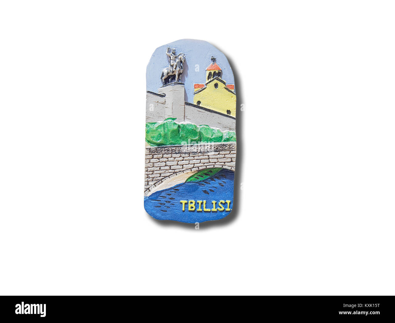 Tbilisi (Georgia) souvenir refrigerator magnet isolated on white ...