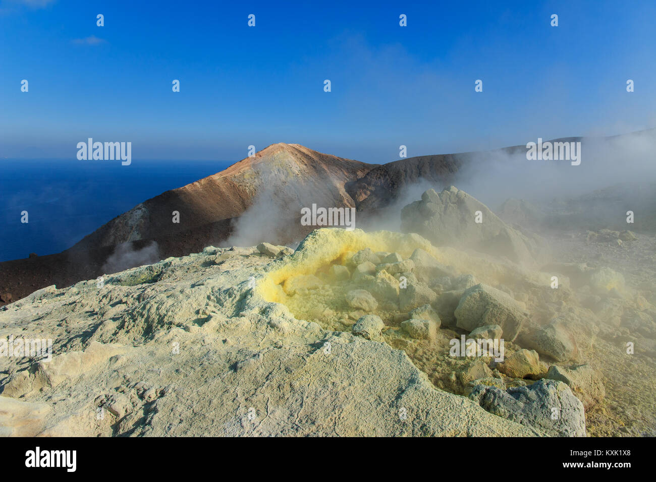 View on Fossa volcano crater and surrounding sea of island. Showing ... View on Fossa volcano crater and surrounding sea of island. Showing ...