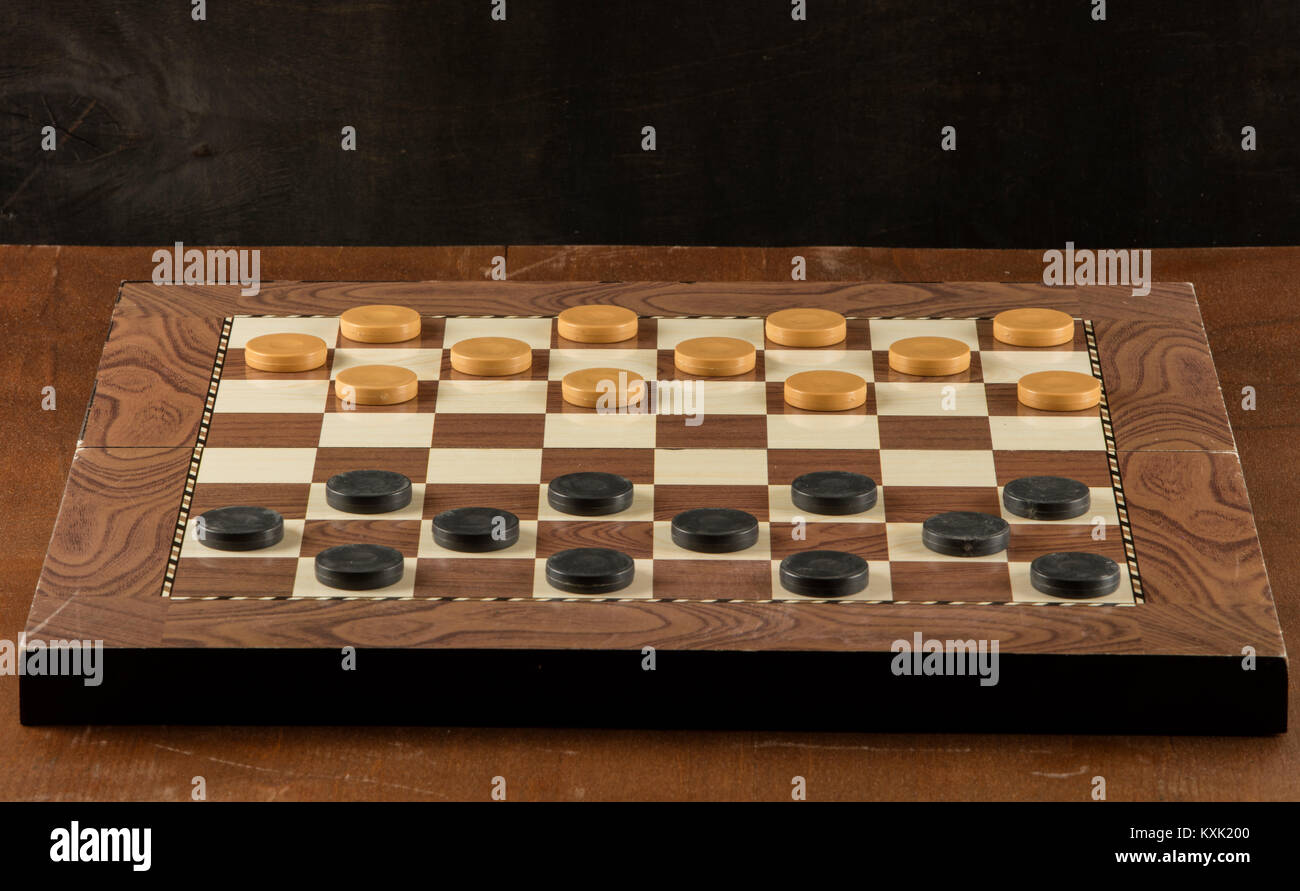 checkerboard with checkers. game concept.board game.hobby.checkers on ...