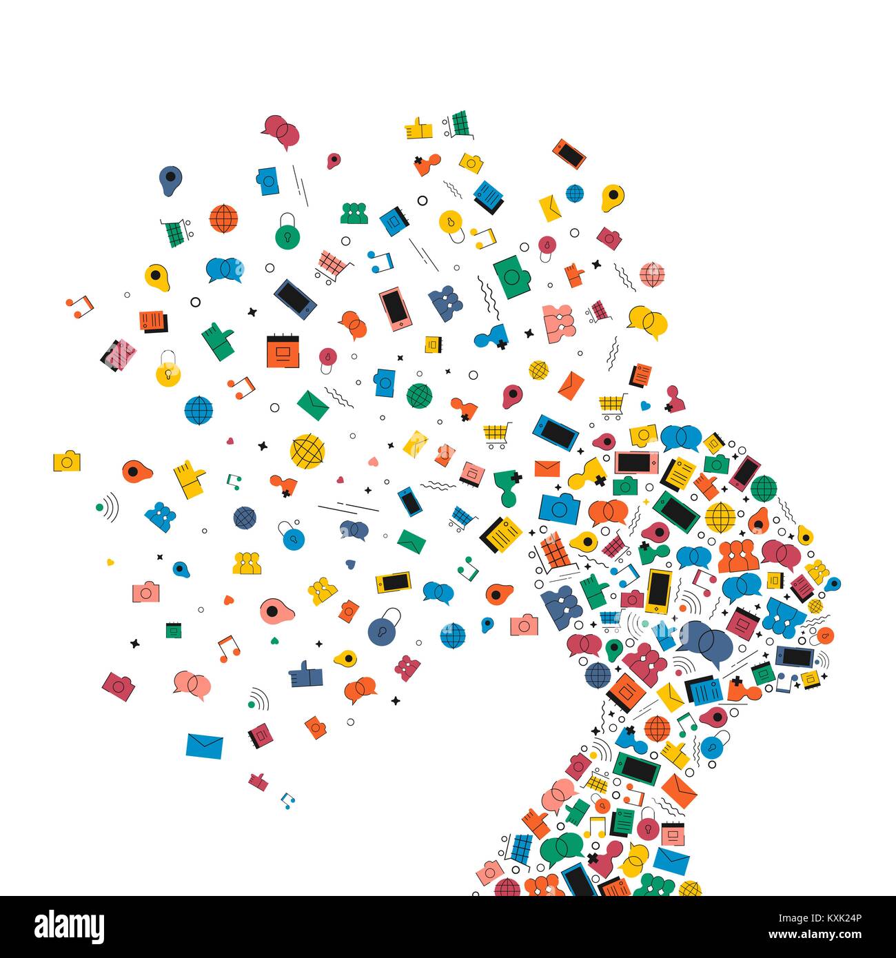 Head communication icon Stock Vector Images - Alamy