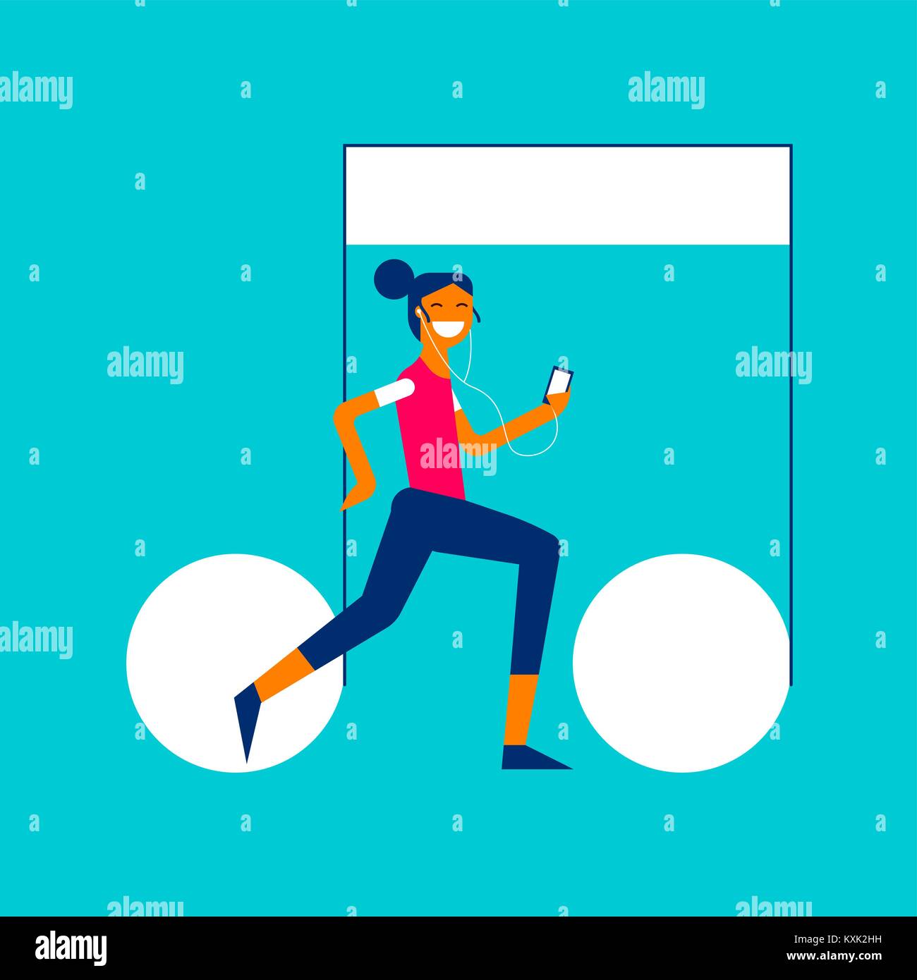 Woman jog phone Stock Vector Images - Alamy