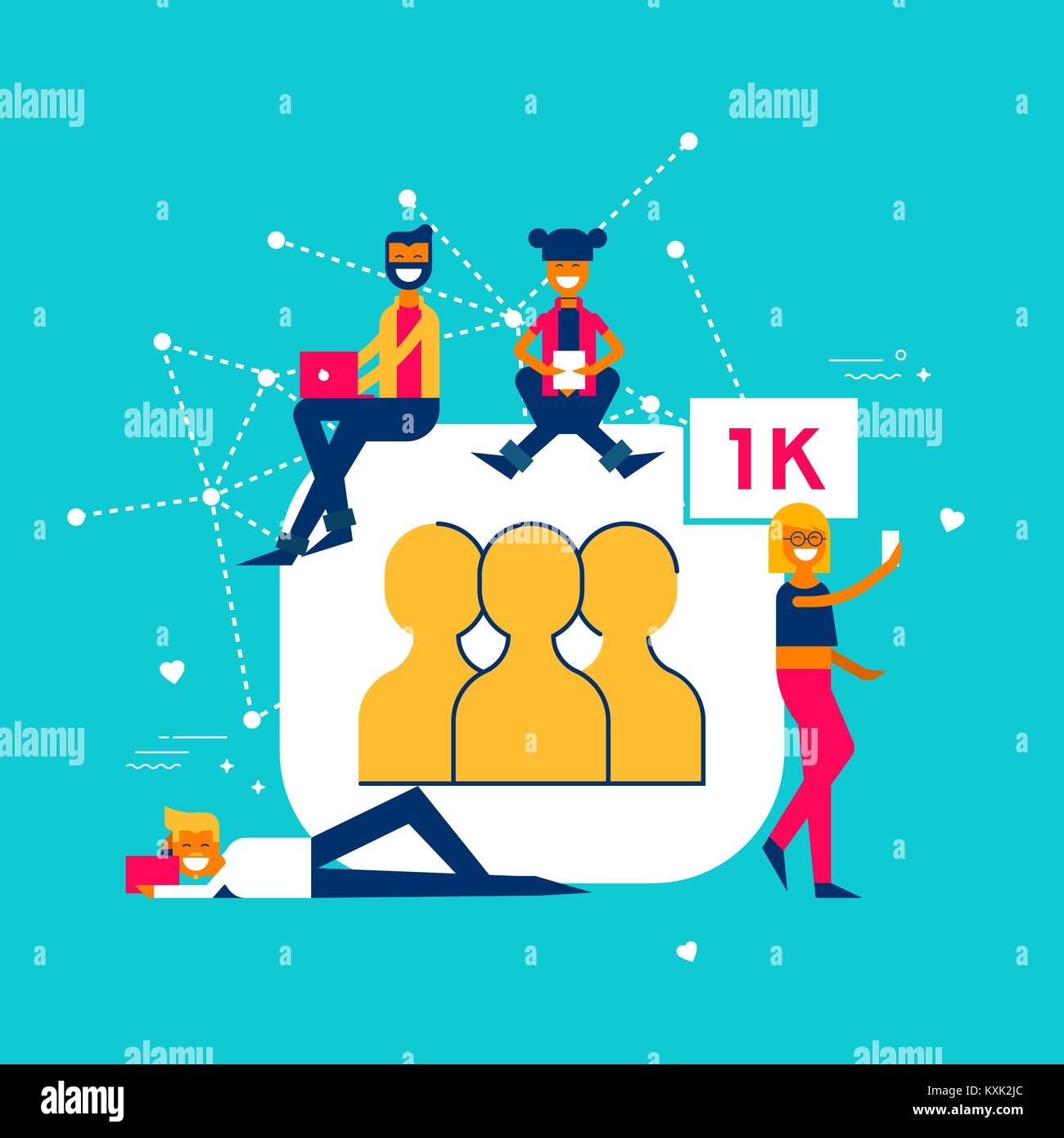 Social media followers Stock Vector Images - Alamy