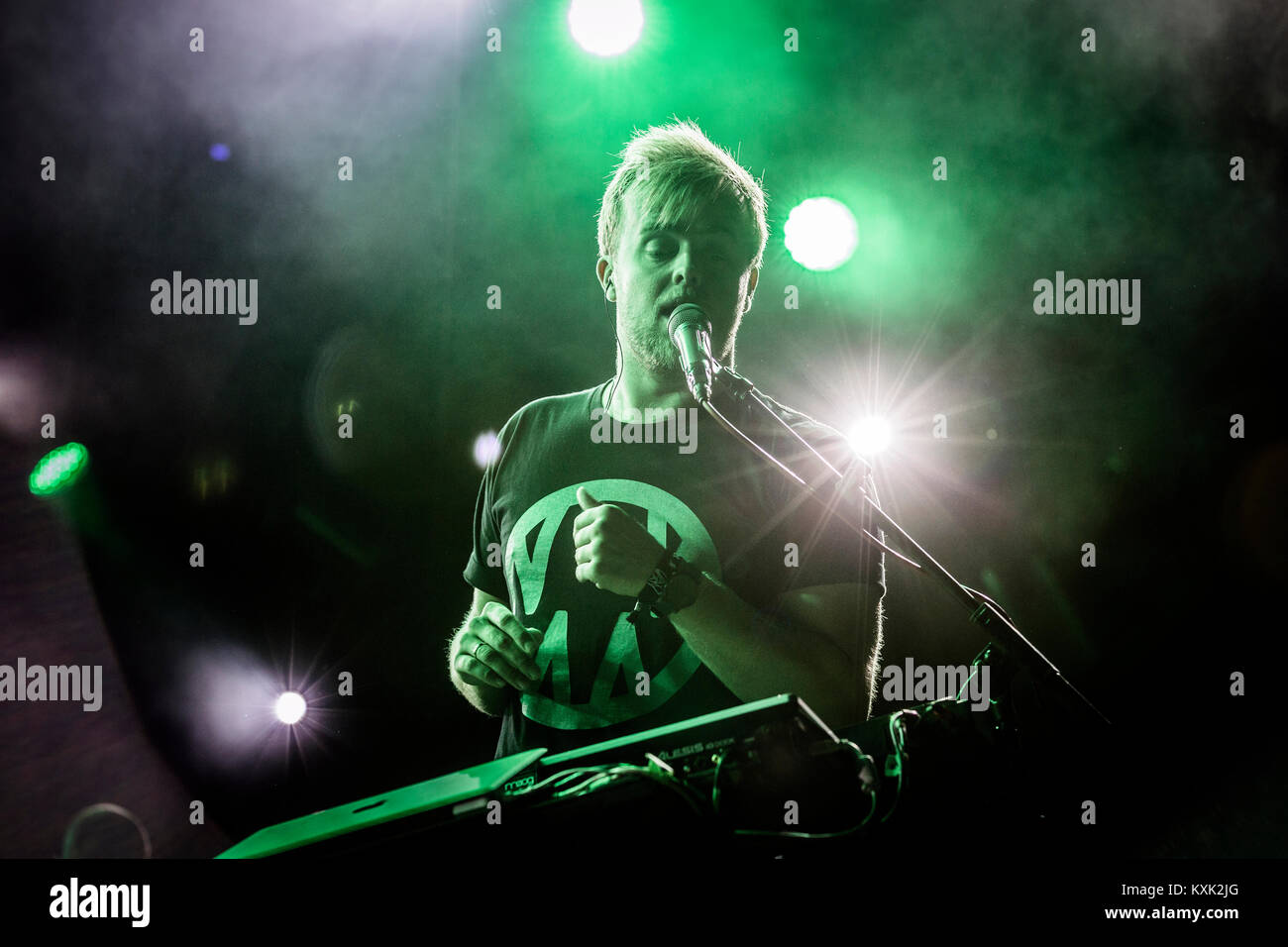 The Danish electronic rock band Veto performs a live concert at ...