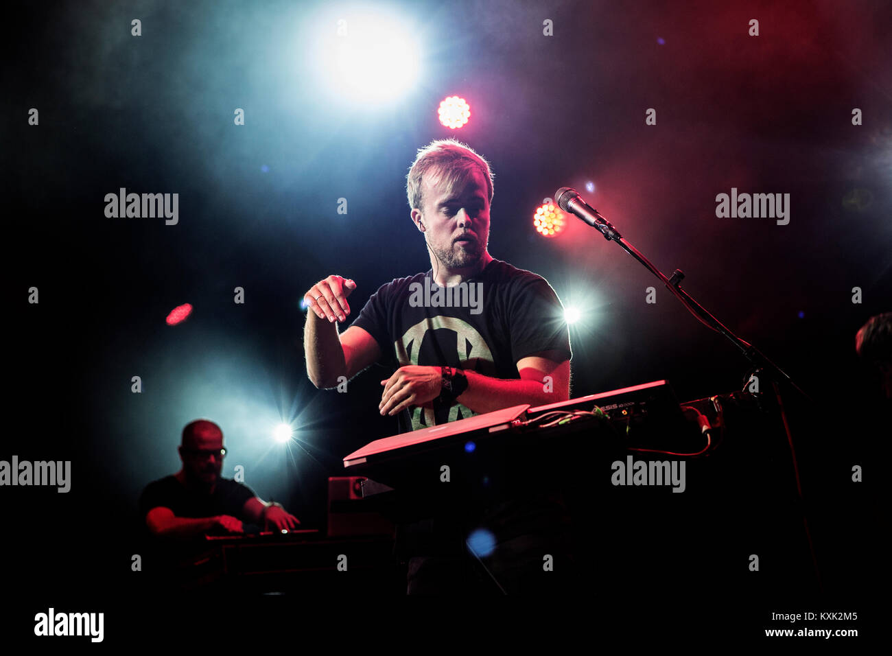 The Danish electronic rock band Veto performs a live concert at ...