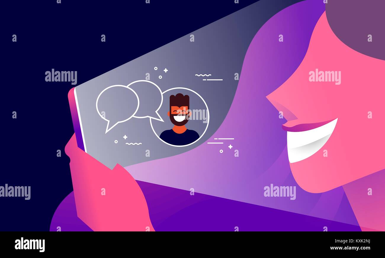 Using app on phone Stock Vector Images - Alamy