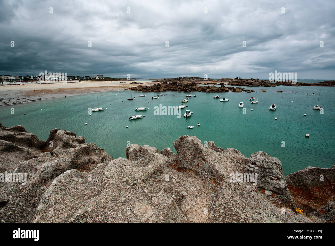 Summer Scenery in Brittany France with the Ocean and different types of ...