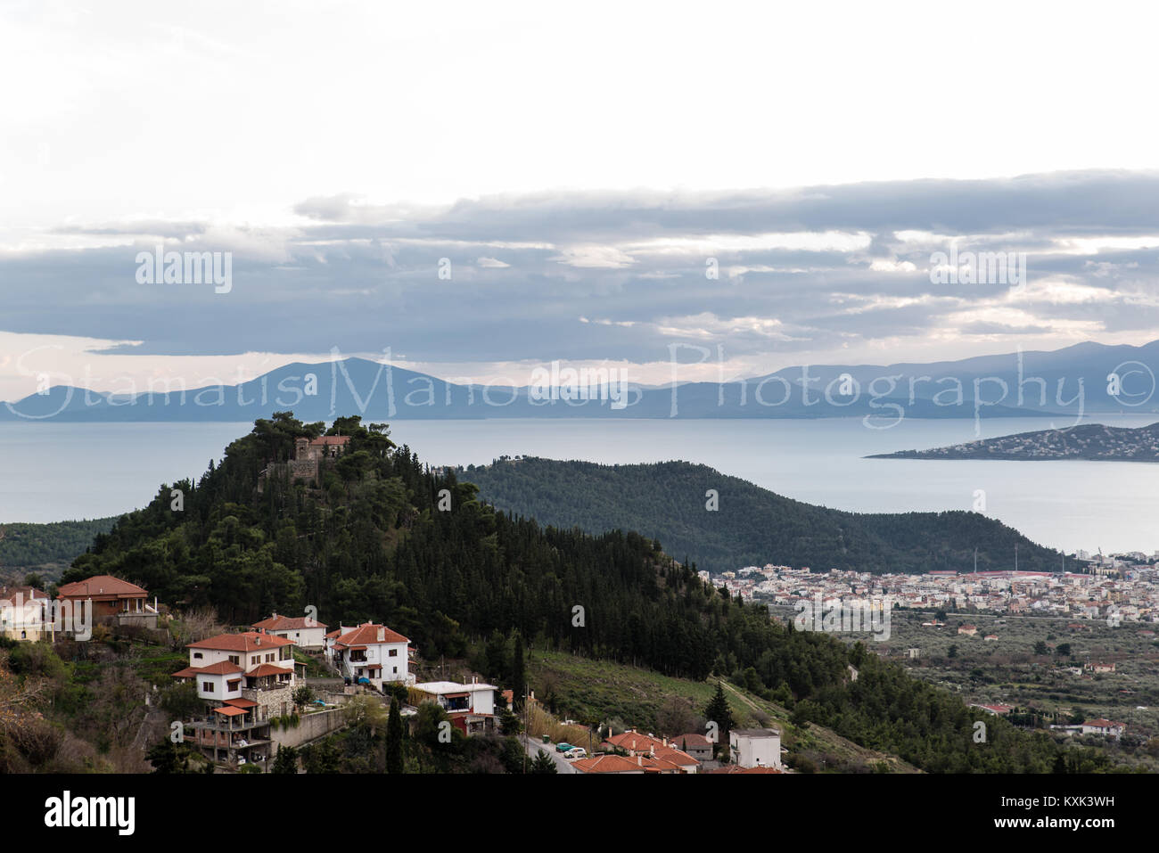 Volos view from Pelion mountain, Greece Stock Photo - Alamy