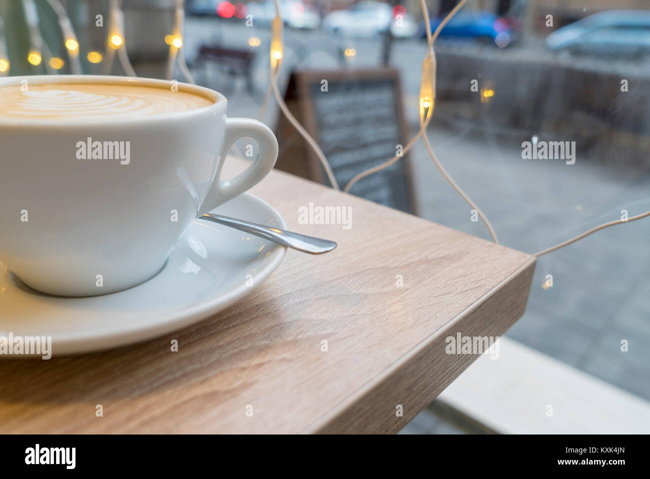 Hot cappuccino coffee served hi-res stock photography and images - Alamy