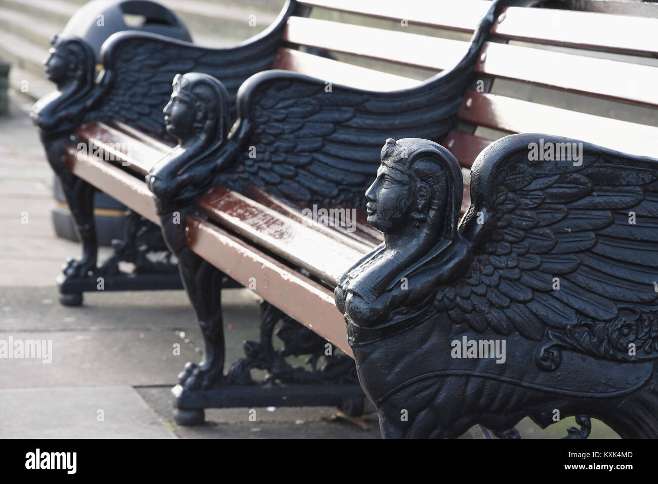 Vulliamy's Sphinx Bench,Victoria Embankment,Westminster,London.UK Stock ...